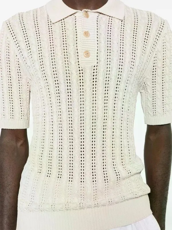 Eleventy Cable-knit Polo Shirt