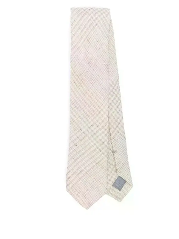 Eleventy Checked Neck Tie - Neutrals