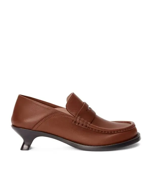 Loewe Leather Campo Heeled Loafers