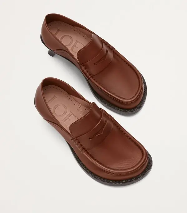 Loewe Leather Campo Heeled Loafers