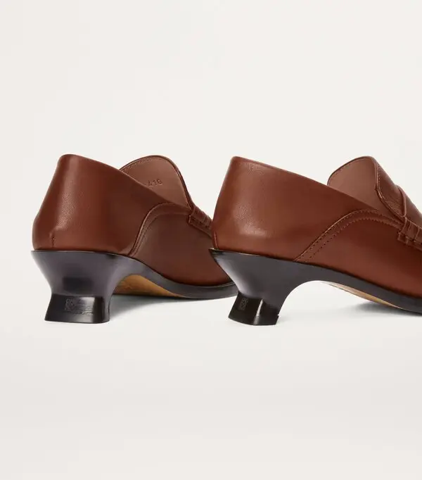Loewe Leather Campo Heeled Loafers
