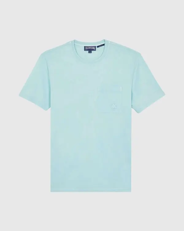 Vilebrequin Solid Organic Cotton Tshirt Natural Colors Tee Shirt Titan - Blue