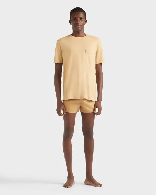 Vilebrequin Solid Cotton Tshirt Natural Colors Tee Shirt Titan - Brown