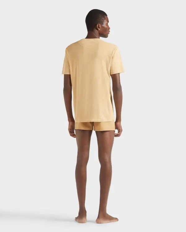 Vilebrequin Solid Cotton Tshirt Natural Colors Tee Shirt Titan - Brown