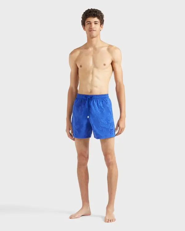 Vilebrequin Swim Trunks Ronde Des Tortues Maxi Waterreactive Swimwear Moorea - Blue