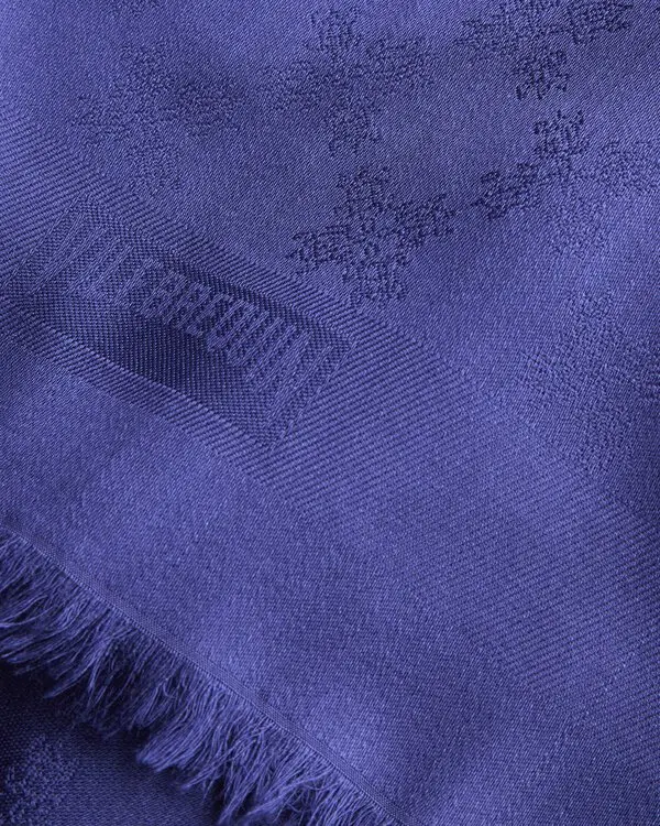 Vilebrequin Wool And Silk Scarf Turtle Monogram Scarves Sublime - Blue