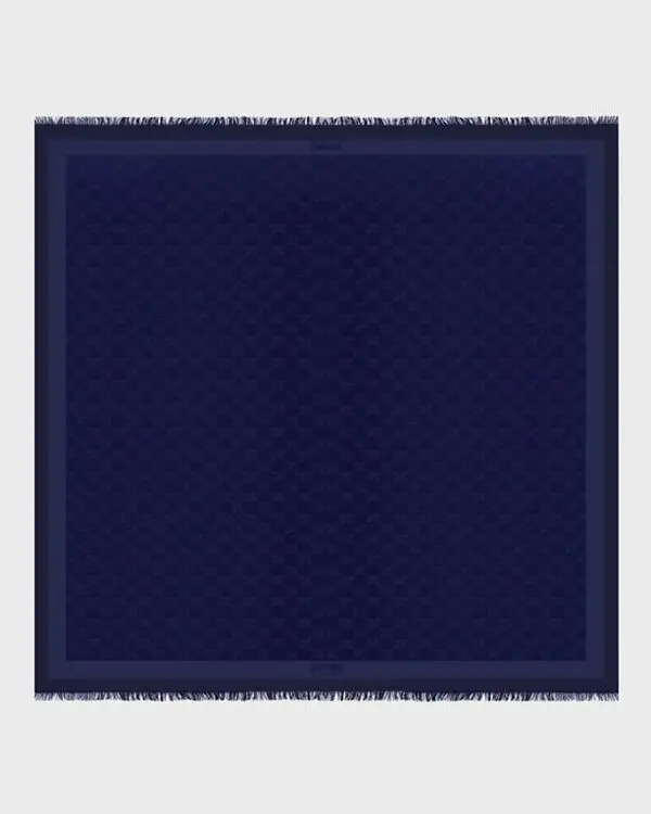 Vilebrequin Wool And Silk Scarf Turtle Monogram Scarves Sublime - Blue