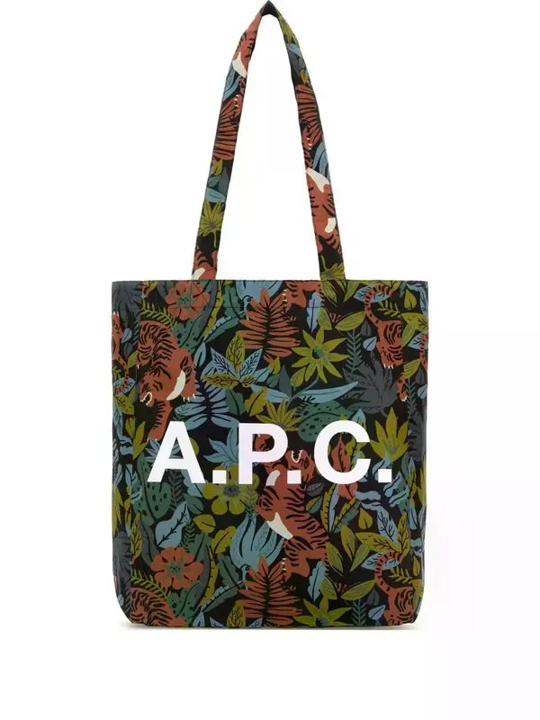 A.p.c. Lou Printed Tote Bag - Black