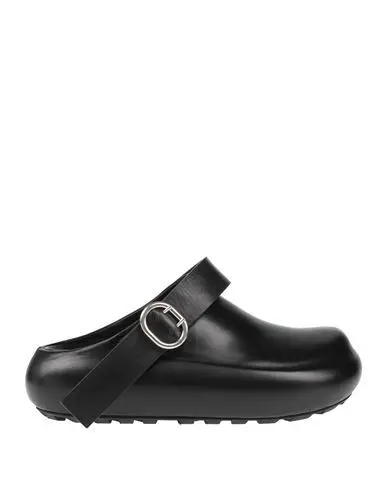 JIL SANDER Leather Clogs With Buckle Detail