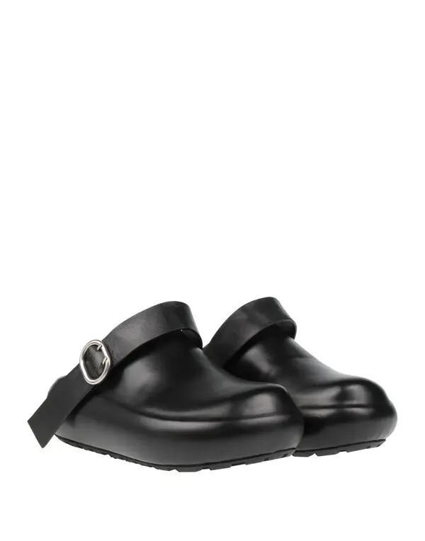 JIL SANDER Leather Clogs With Buckle Detail
