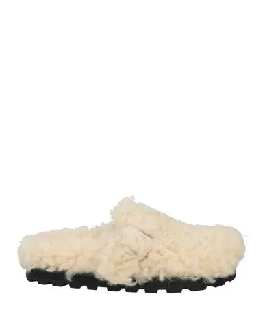 JIL SANDER Leather Shearling Clogs - White