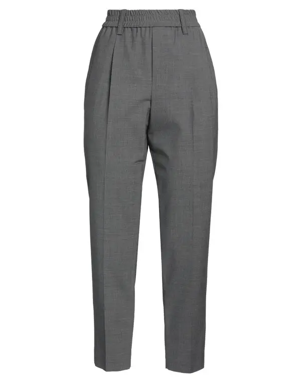 Brunello Cucinelli Tapered Virgin Wool Blend Pants - Grey