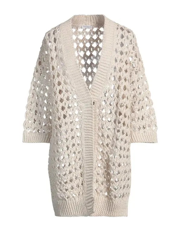 Brunello Cucinelli Cardigan Size Jute, Cotton, Polyamide - Beige