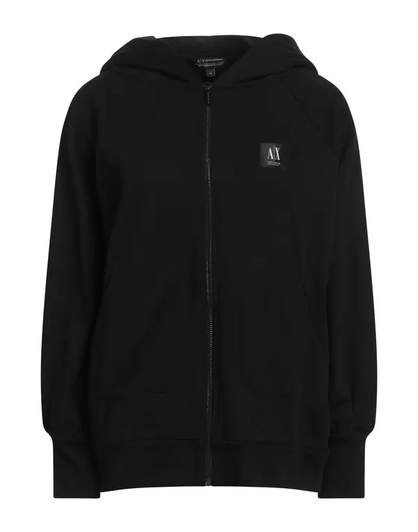 Armani Exchange Cotton Fleece Zip-up Hoodie - Black