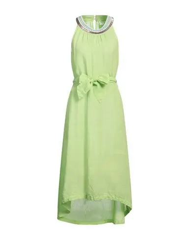 Buy 120% Lino Lime Linen Midi Dress - Green At 58% Off | Editorialist