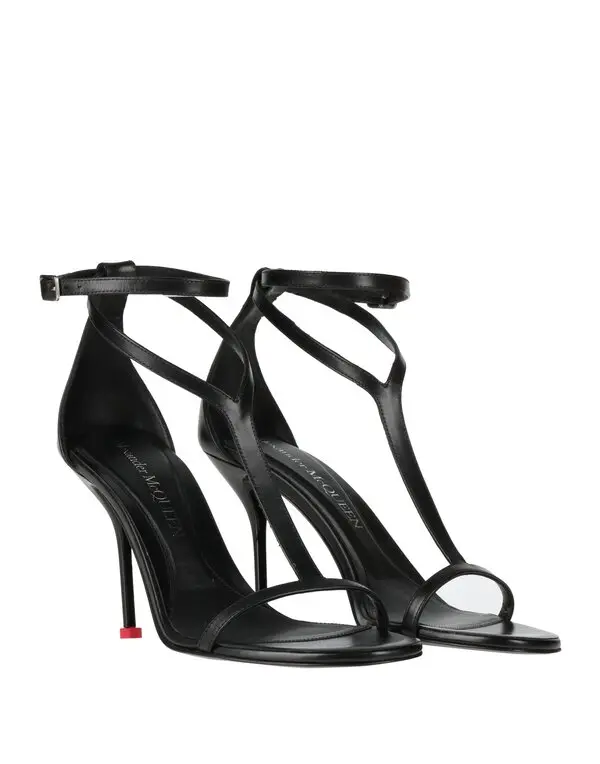 Alexander McQueen Leather Ankle Strap Sandals With Stiletto Heel
