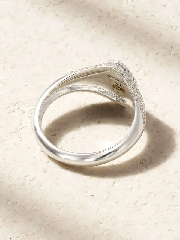 Yvonne Léon Baby Chevalière Marquise Diamond Signet Ring