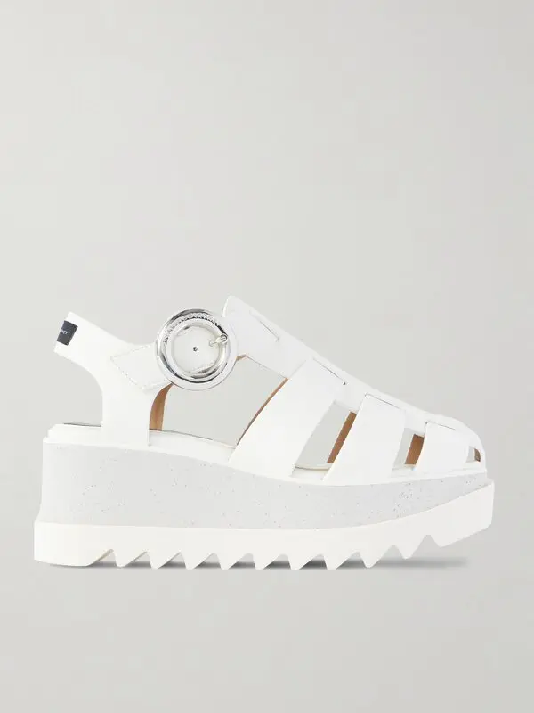 Stella McCartney Elyse Recycled Wedge Sandals - Ivory