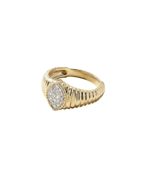 Yvonne Léon 9-karat Diamond Signet Ring - Gold