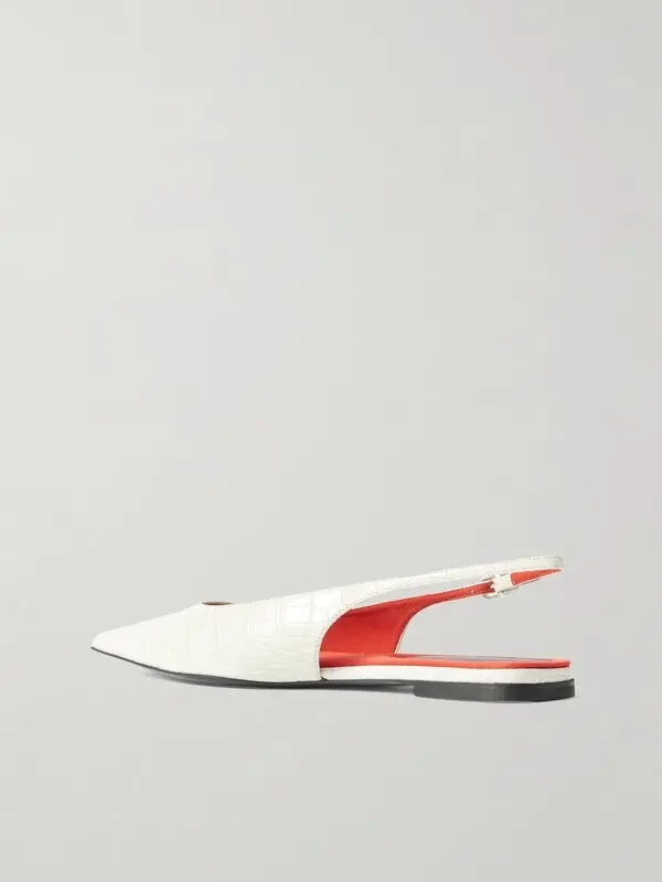 Stella McCartney Elsa Croc-effect Slingback Flats