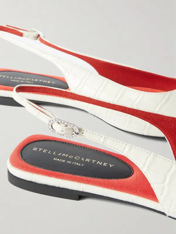 Stella McCartney Elsa Croc-effect Slingback Flats