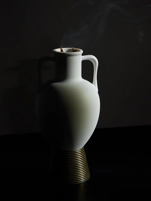 L'Objet Amphora Gold-tone And Porcelain Incense Holder