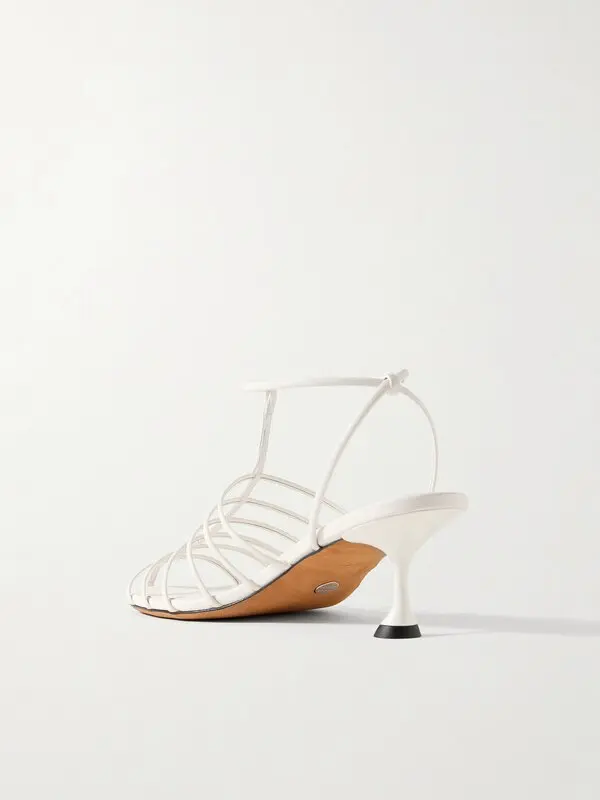 Proenza Schouler Tee Cage Leather Sandals - White