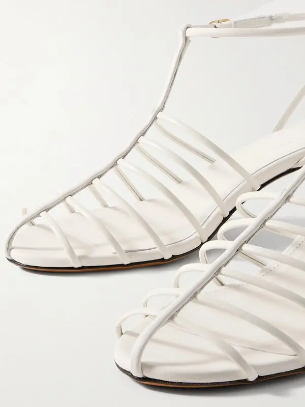 Proenza Schouler Tee Cage Leather Sandals - White
