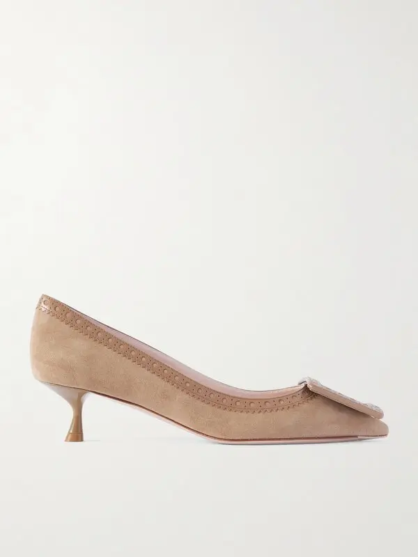 ROGER VIVIER Viv In The City Suede Pumps - Brown