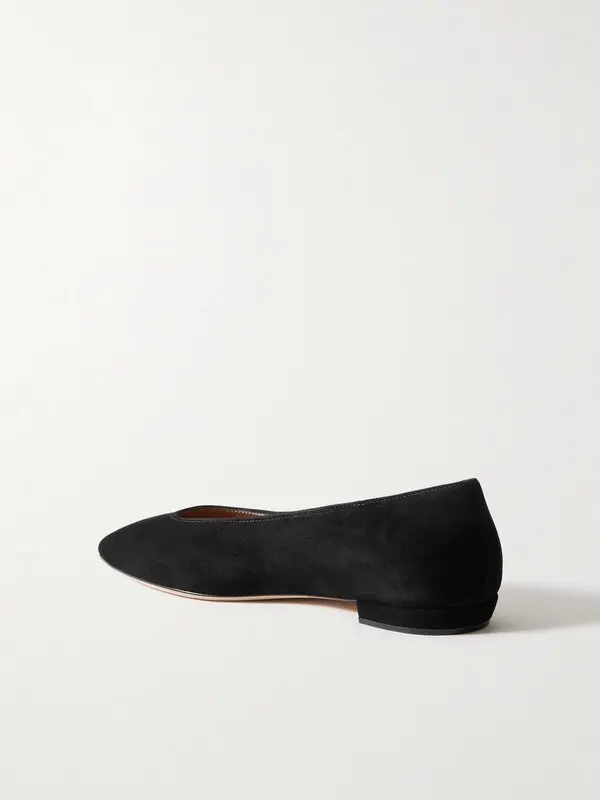 GIANVITO ROSSI - Gianvito Rossi Amelia Suede Point-Toe Flats