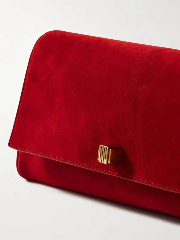 Khaite Audrey Suede Clutch