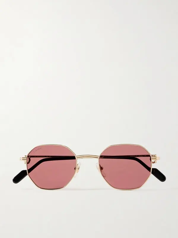CARTIER Hexagon-frame Sunglasses - Gold