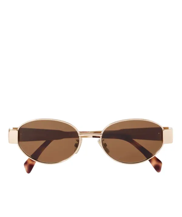 Celine Eyewear Oval-frame Sunglasses - Gold
