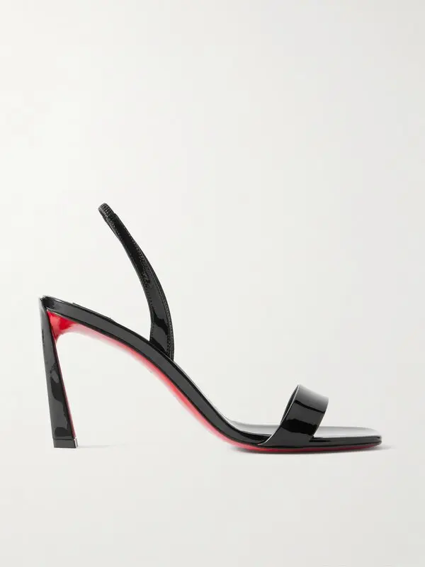 CHRISTIAN LOUBOUTIN O Condora 85 Patent-leather Slingback Sandals - Black
