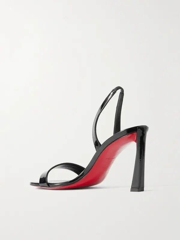 CHRISTIAN LOUBOUTIN O Condora 85 Patent-leather Slingback Sandals - Black