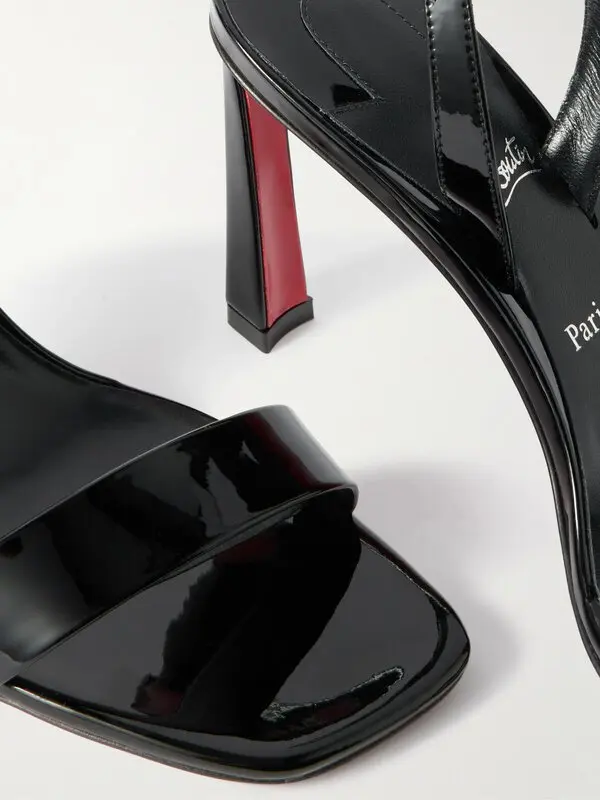 CHRISTIAN LOUBOUTIN O Condora 85 Patent-leather Slingback Sandals - Black