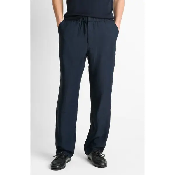 Vince Louie Flat Front Stretch Viscose & Linen Trousers