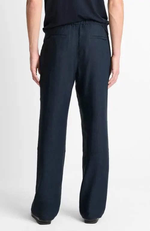 Vince Louie Flat Front Stretch Viscose & Linen Trousers