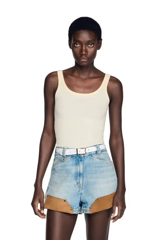 Sandro Ribbed Tank Top