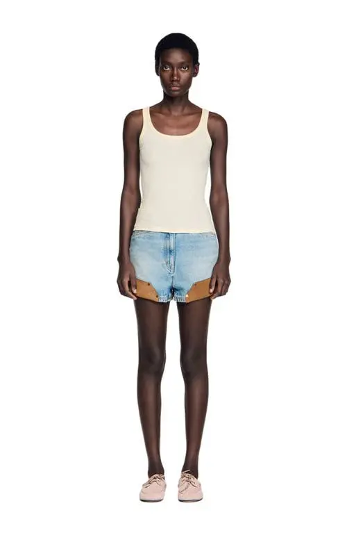 Sandro Ribbed Tank Top