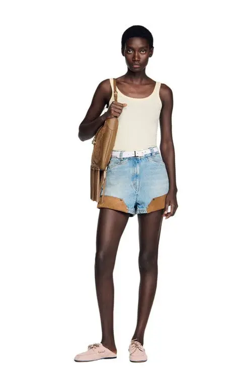 Sandro Ribbed Tank Top