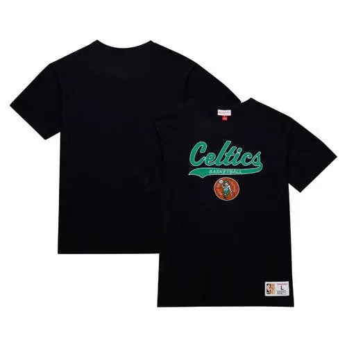 Mitchell & Ness Boston Celtics Hardwood Classics Felt Applique Slub T-shirt - Black