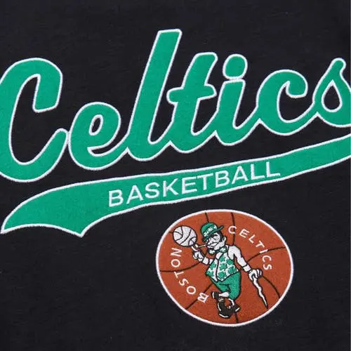 Mitchell & Ness Boston Celtics Hardwood Classics Felt Applique Slub T-shirt - Black