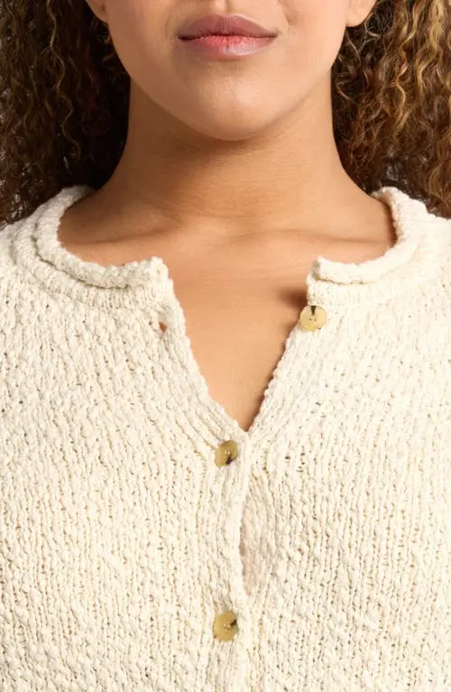 Treasure & Bond Fitted Crewneck Cardigan - Ivory Dove