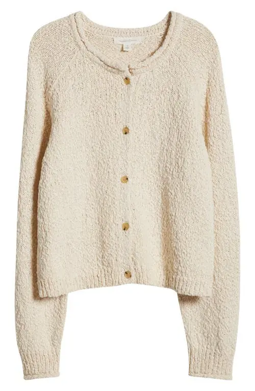 Treasure & Bond Fitted Crewneck Cardigan - Ivory Dove