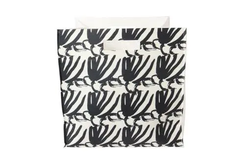 DANCE HAPPY Palm Leaves Felt Storage Bin - Black