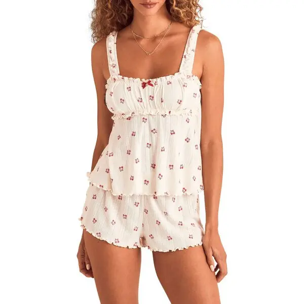 ADORE ME Leanore Tank & Shorts Pajama Set - Novelty Beige