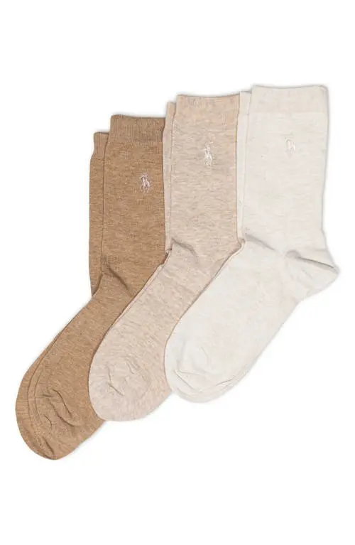 Polo Ralph Lauren 3-pack Classic Crew Socks - Oatmeal Heather Assorted