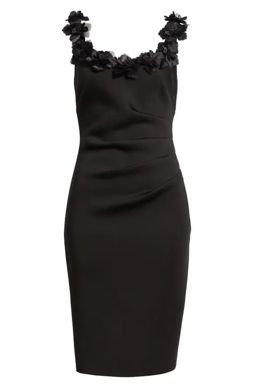 Eliza J Flower Embellished Scoop Neck Minidress