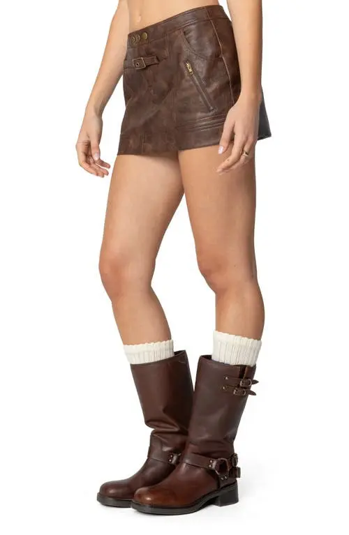 EDIKTED Pax Faux Leather Mini Skirt